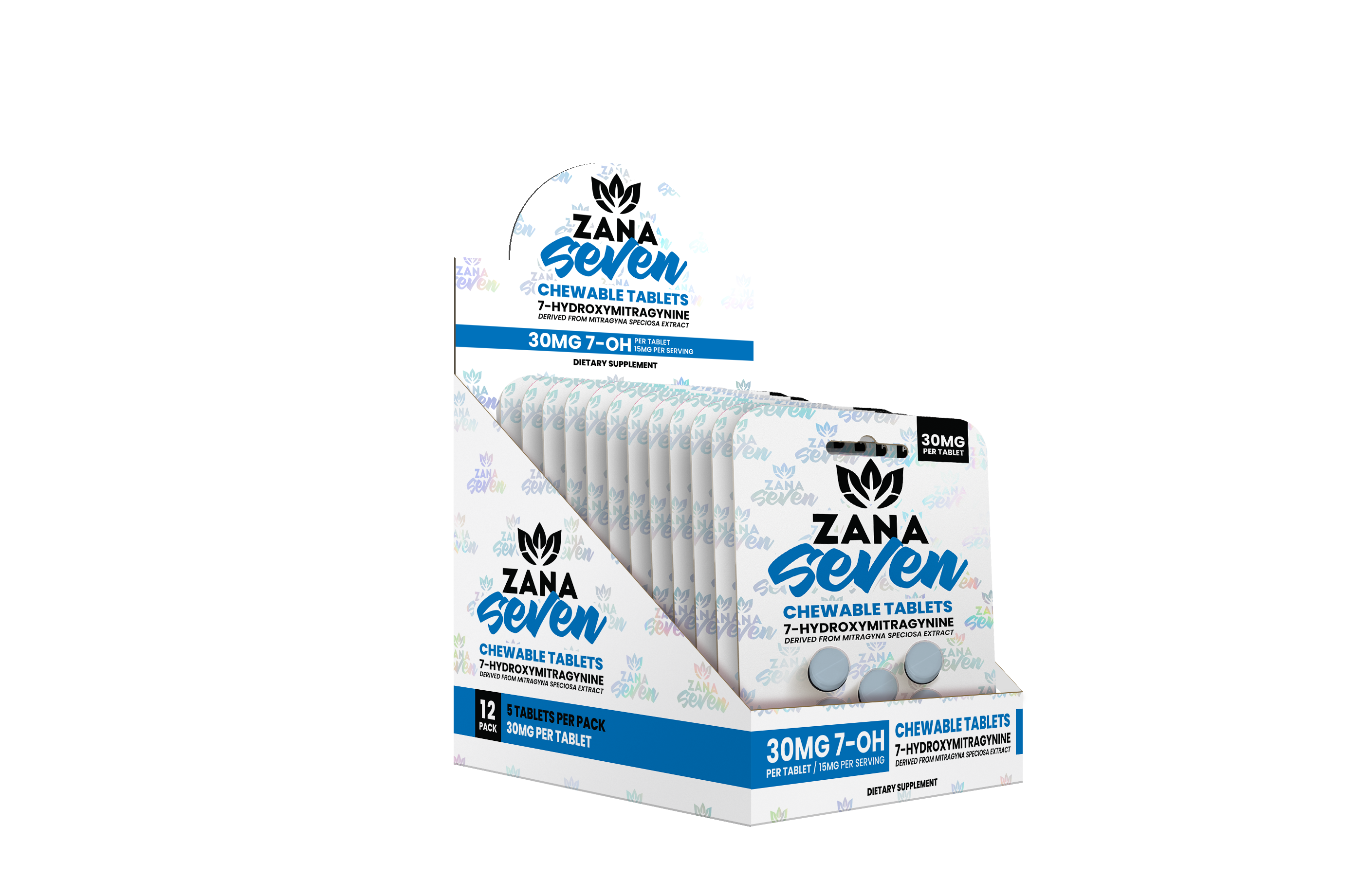 Zana Seven Tablet Blister Packs–7-Hydroxymitragynine Alkaloids Tablets ...