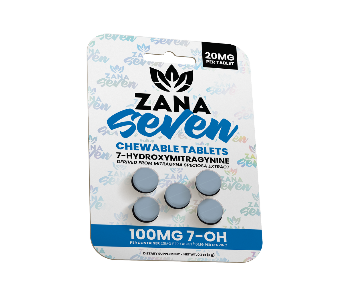 Zana Seven Tablet Blister Packs–7-Hydroxymitragynine Alkaloids Tablets ...