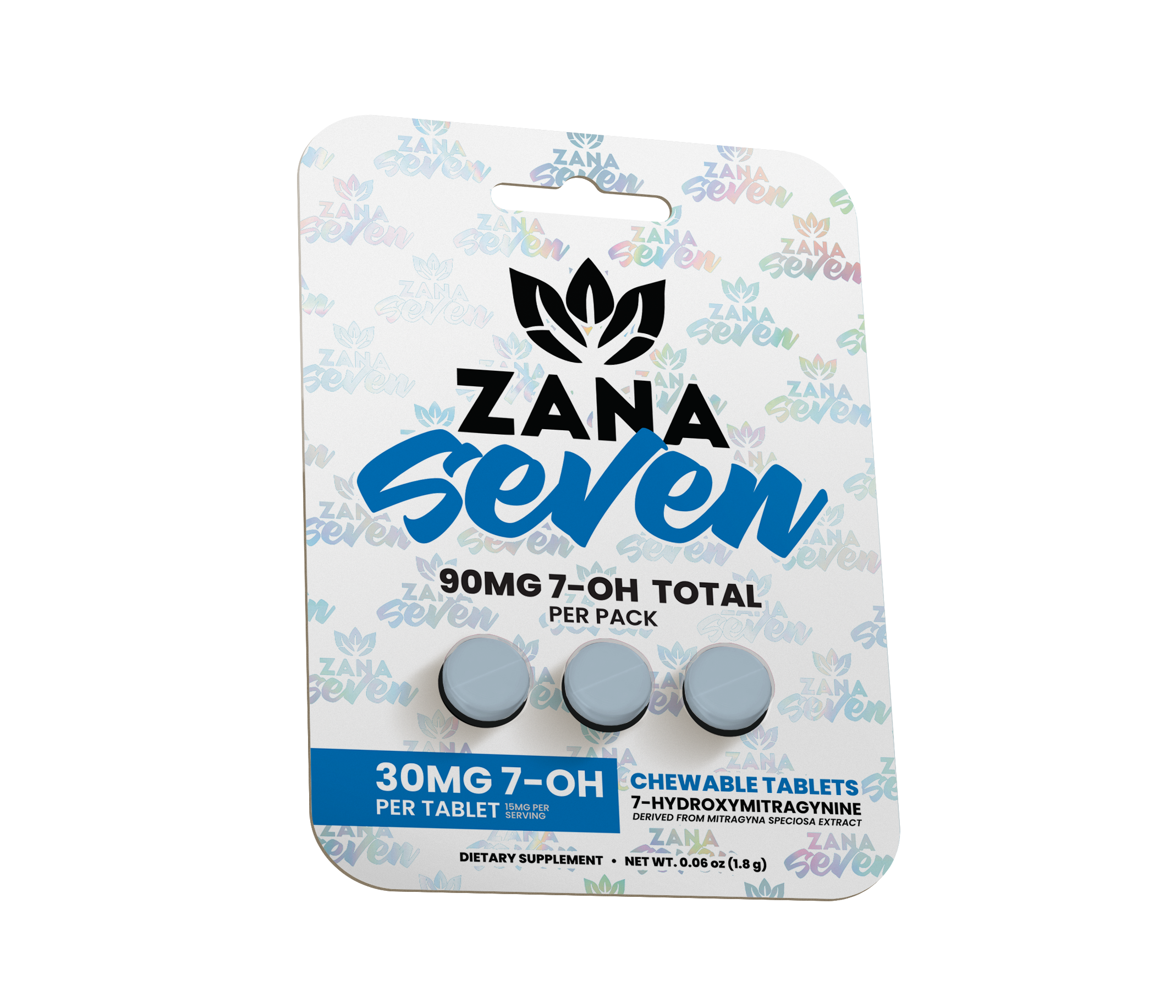 Zana Seven Tablet Blister Packs–7-Hydroxymitragynine Alkaloids Tablets ...
